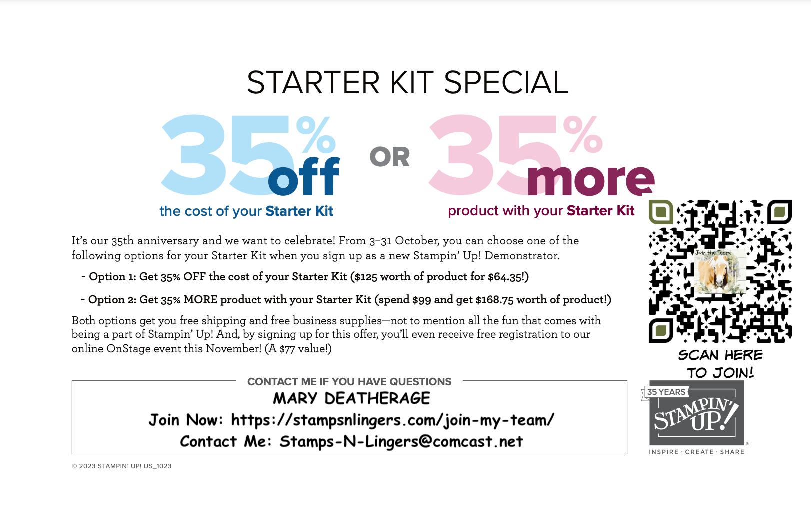 Personalized Join Flyer with QR Code | Stamps – n - Lingers